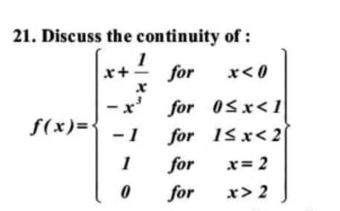 Solved Discuss the continuity of ﻿:f(x)={[x+1x, ﻿for | Chegg.com