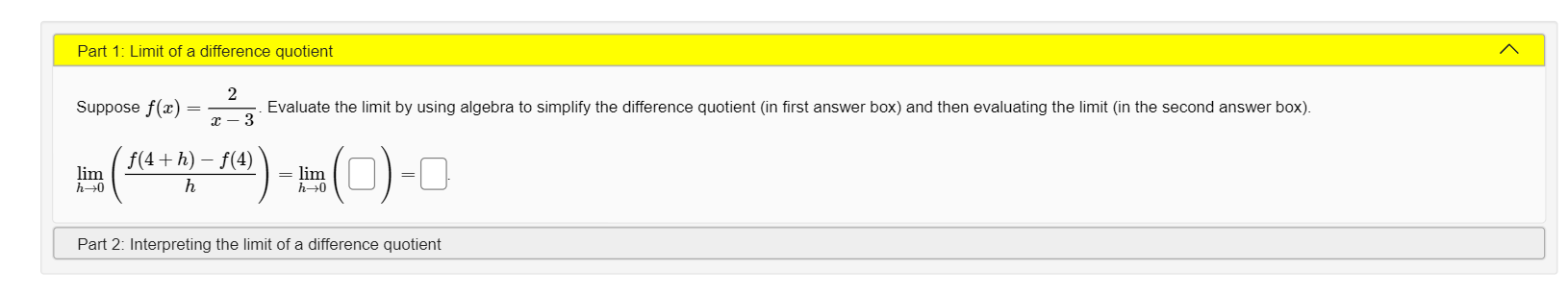Solved Part 1 Limit Of A Difference Quotient 2 Suppose F X