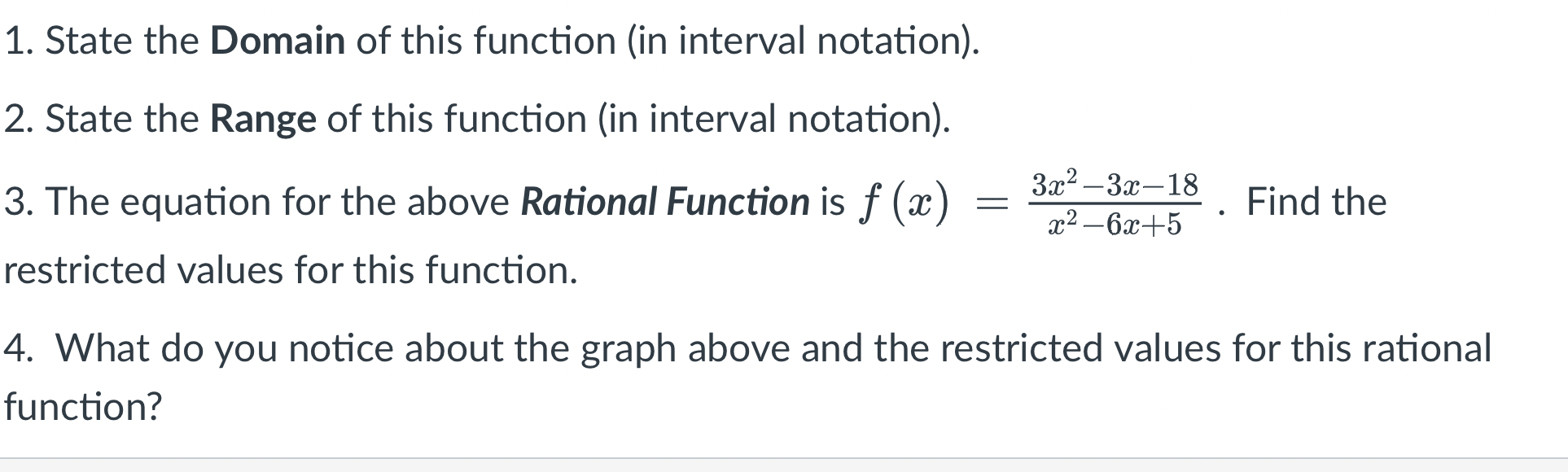 Solved B. Rational Function1. State the Domain of this | Chegg.com