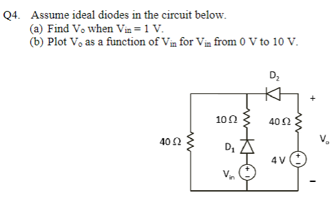 Solved 24. Assume ideal diodes in the circuit below. (a) | Chegg.com