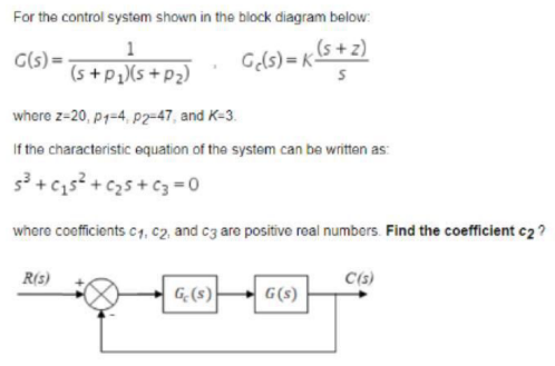 Solved For the control system shown in the block diagram | Chegg.com