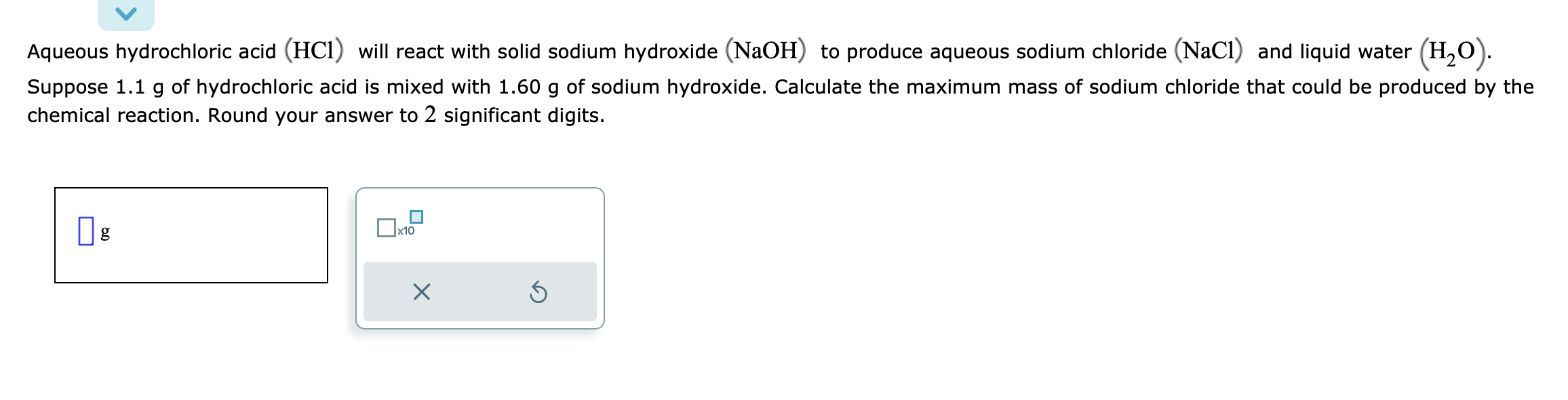 Solved Aqueous hydrochloric acid (HCl) will react with solid | Chegg.com
