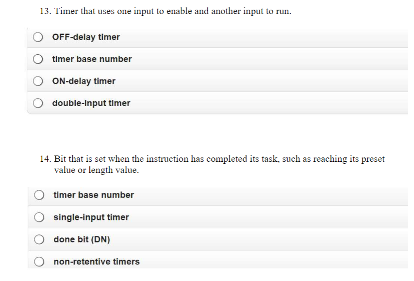 Solved 12. Timer that allows its preset value to be changed. | Chegg.com