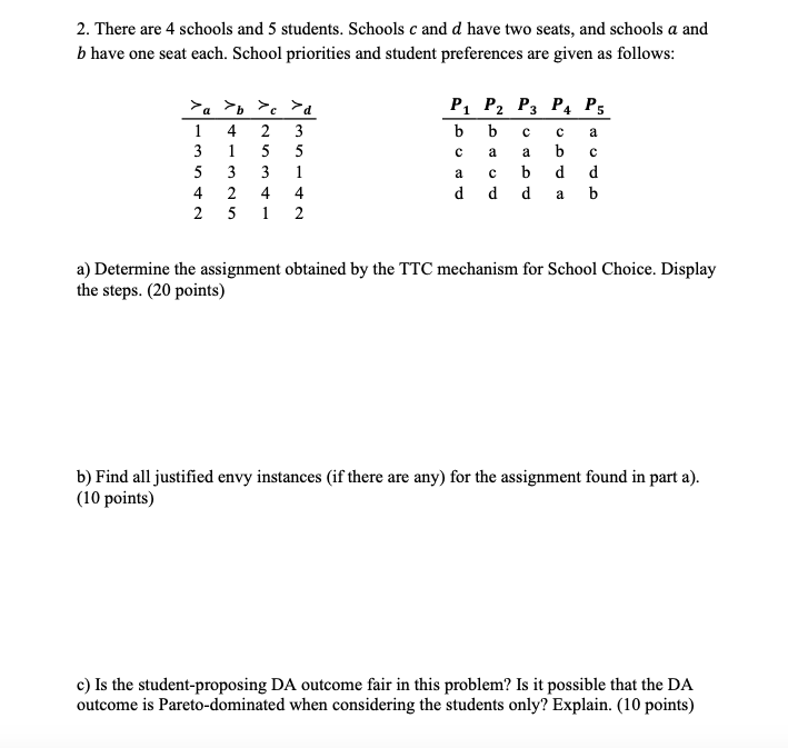 2. There are 4 schools and 5 students. Schools c and | Chegg.com