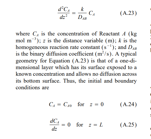 Solved Problem 7: Diffusion with Chemical Reaction in a | Chegg.com