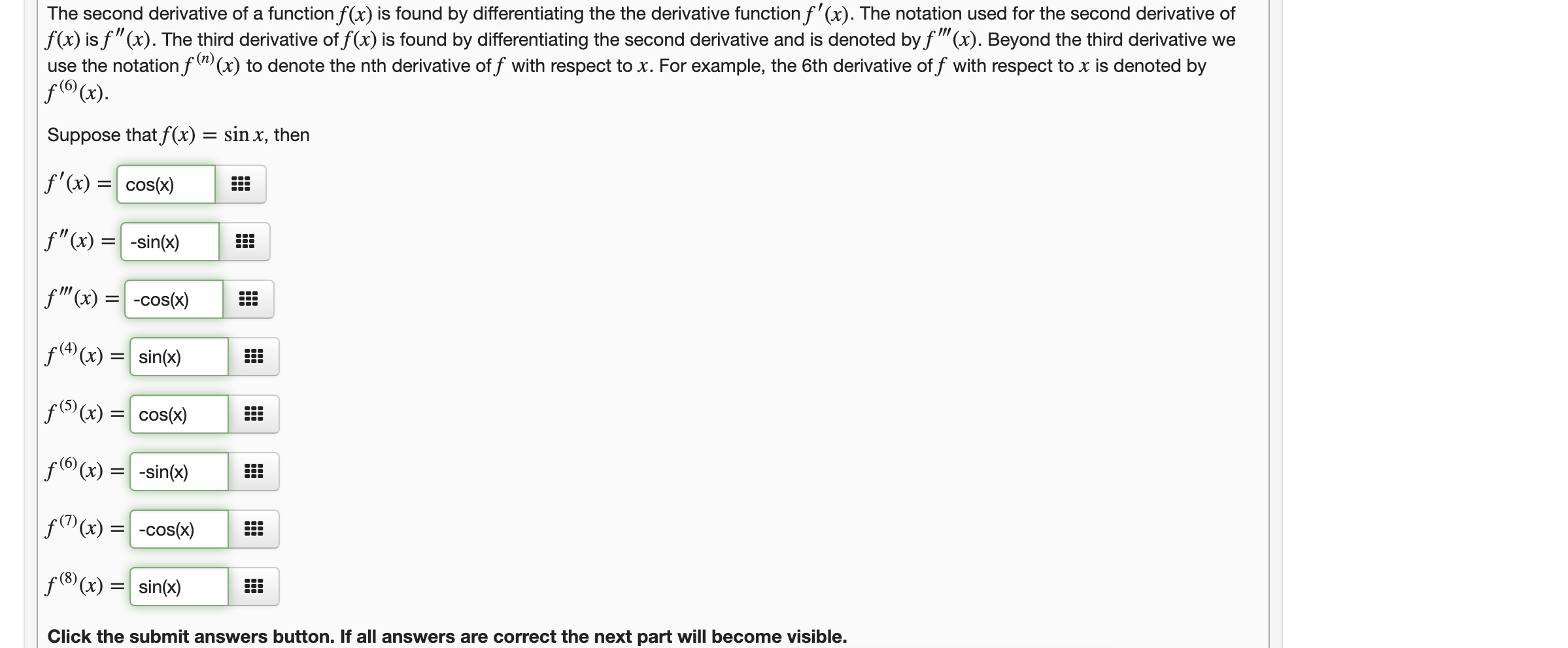 Solved The Second Derivative Of A Function F X Is Found By