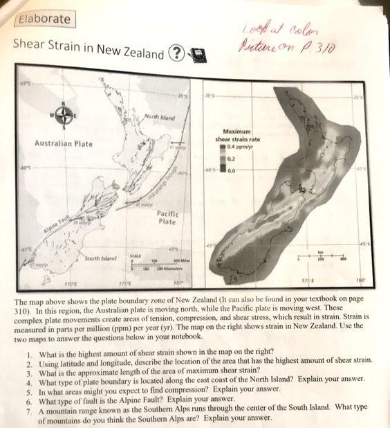 Solved Loof at color Shear Strain in New Zealand? Ricturean | Chegg.com