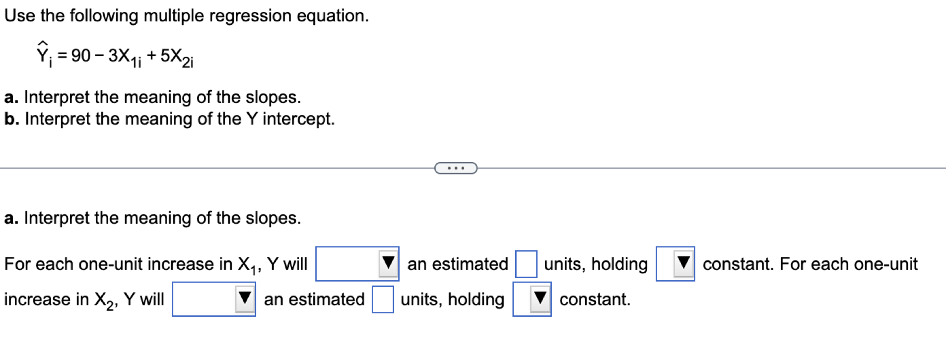 Solved Use the following multiple regression equation. | Chegg.com