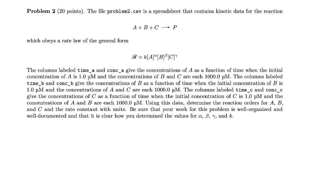 Problem 2 (20 points). The file problem2.csv is a | Chegg.com