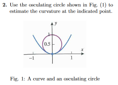 Solved 2. Use the osculating circle shown in Fig. (1) to | Chegg.com