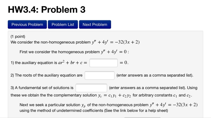 Solved HW3.4: Problem 3 Previous Problem Problem List Next | Chegg.com