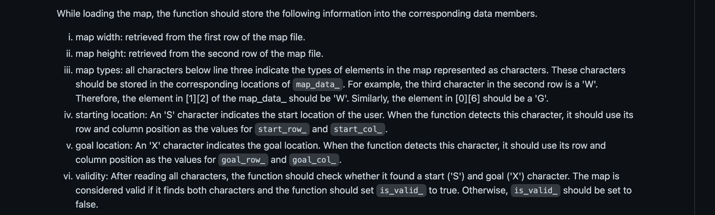 Solved I need write a function called "LoadMap" that reads | Chegg.com