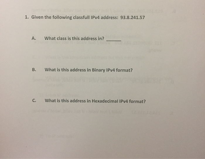 Solved Given the following classfull IPv4 address: | Chegg.com Solved Given the following classfull IPv4 address: | Chegg.com
