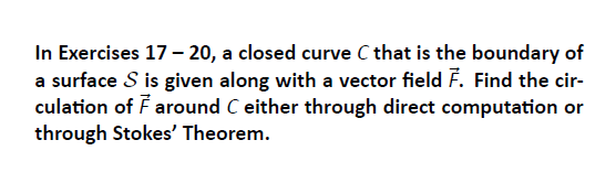 Solved In Exercises 17−20, a closed curve C that is the | Chegg.com