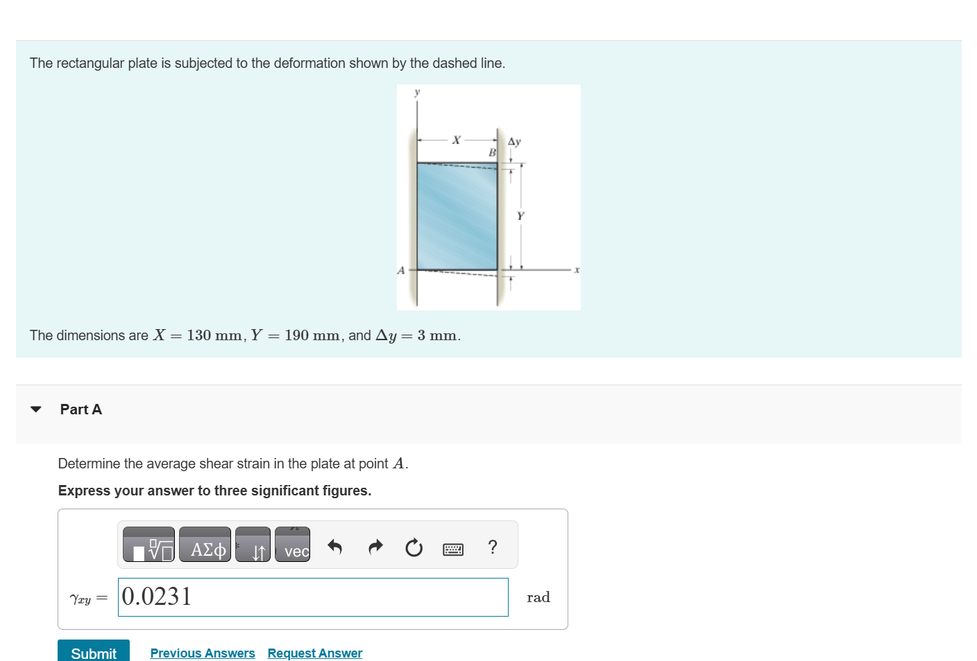 Solved The rectangular plate is subjected to the deformation | Chegg.com