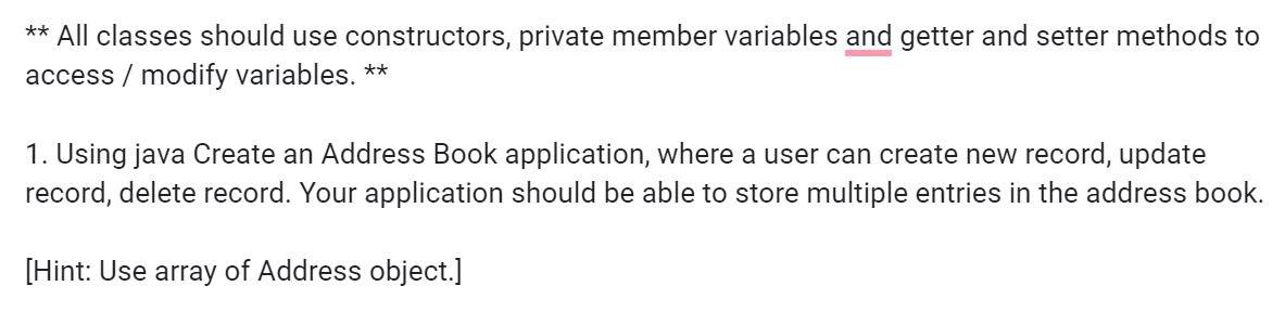 Solved ** All classes should use constructors, private | Chegg.com