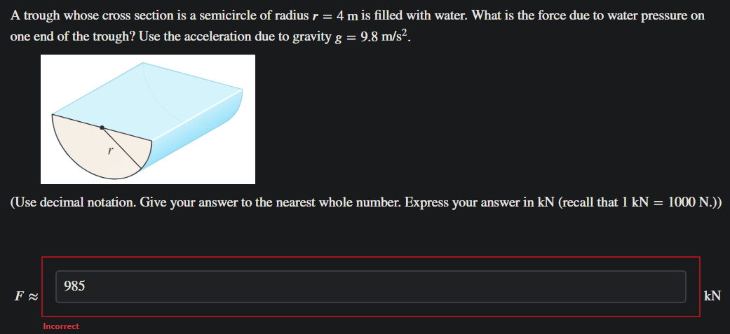 Solved A trough whose cross section is a semicircle of | Chegg.com