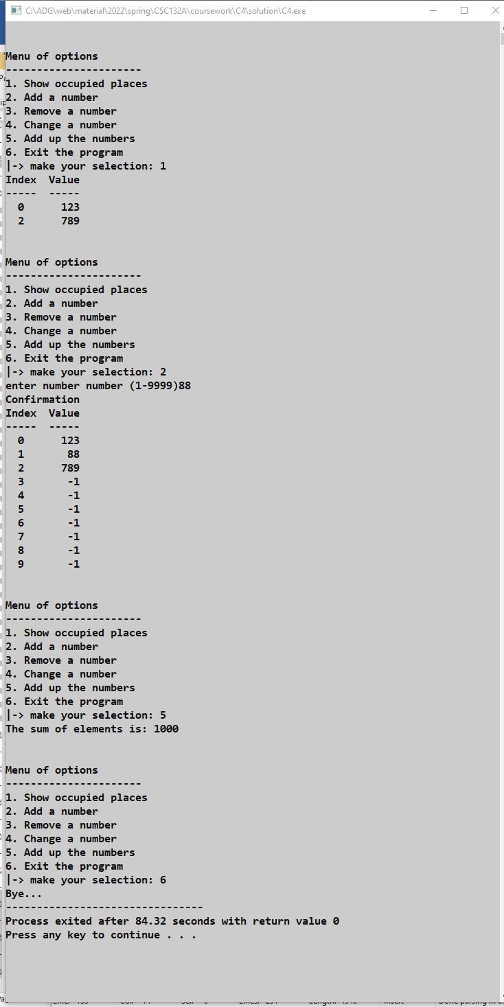 Solved Write a program that will declare an array of 10 | Chegg.com