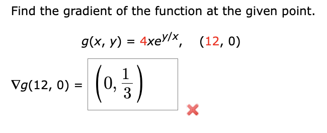 Solved Find the gradient of the function at the given point. | Chegg.com
