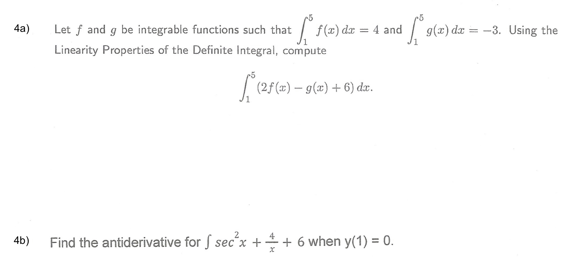 Solved 4a Let F And G Be Integrable Functions Such That