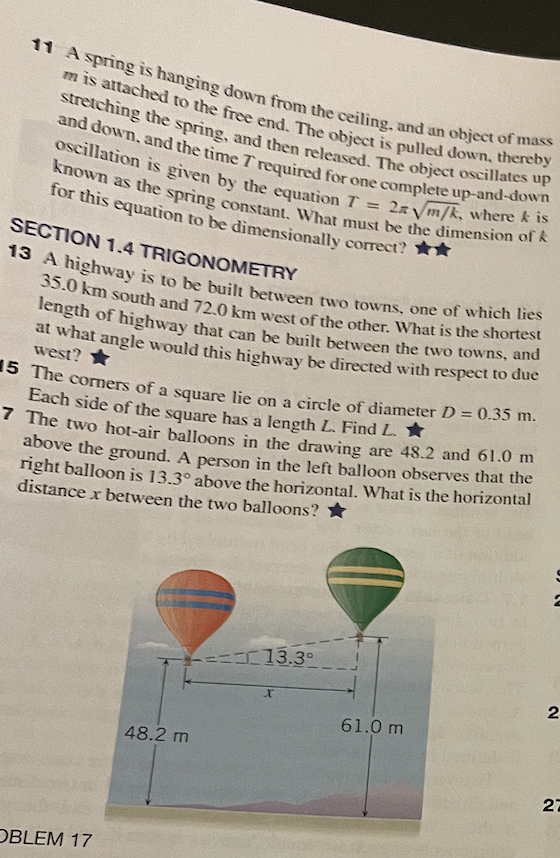 Solved Iy A spring is hanging down from the ceiling, and an | Chegg.com