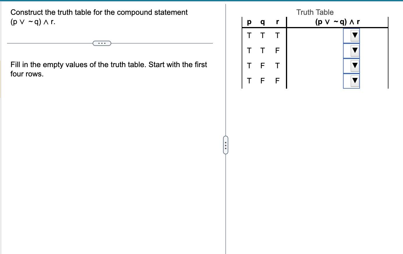 Solved Construct the truth table for the compound statement | Chegg.com