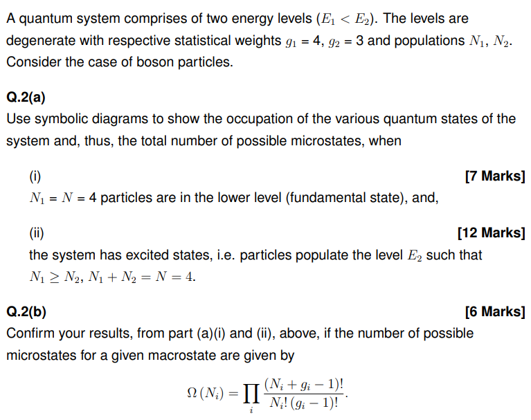 Solved A quantum system comprises of two energy levels (E_