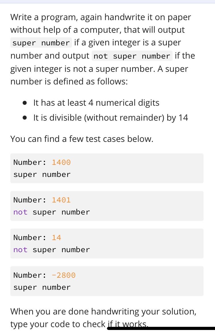 Solved Write a program, again handwrite it on paper without | Chegg.com