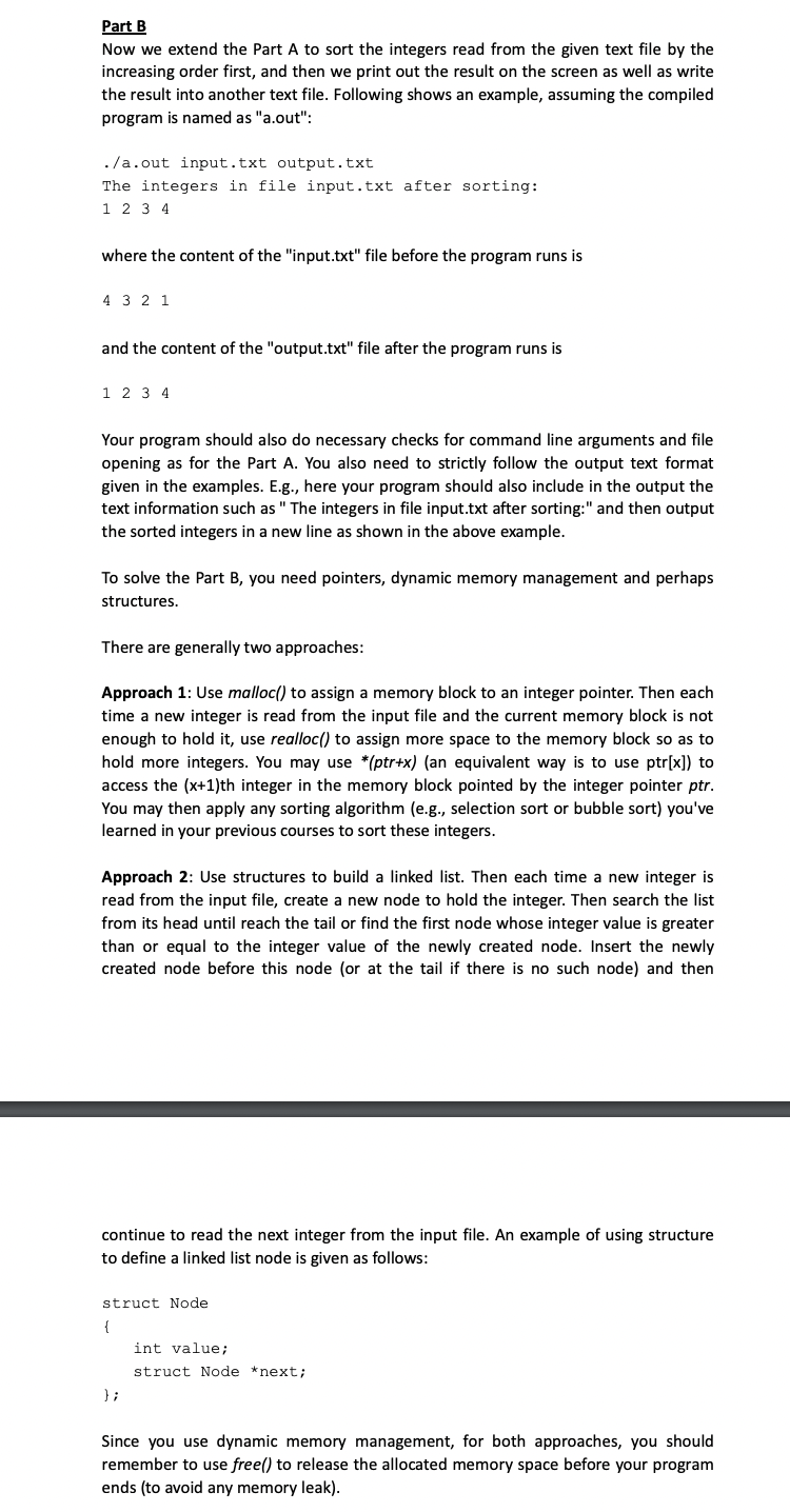 Solved Part A Write a program to read a number of integers | Chegg.com