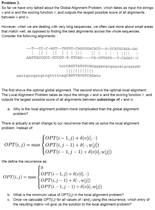 Solved Problem 3. So far we have only talked about the | Chegg.com