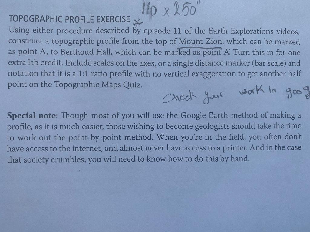 [Solved]: TOPOGRAPHIC PROFILE EXERCISE Using either proced