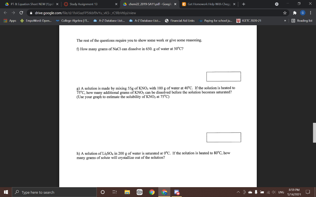 Solved A PT & Equation Sheel NEW (1).pd X Study Assignment | Chegg.com