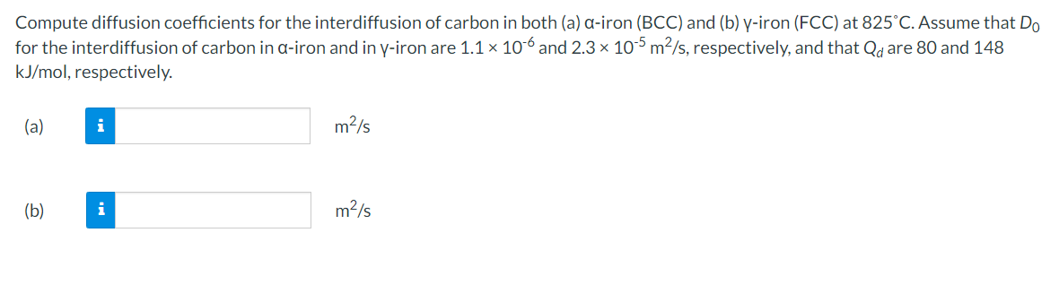 Solved Compute diffusion coefficients for the interdiffusion | Chegg.com