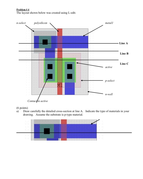 Solved The layout shown below was created using L-edit. | Chegg.com