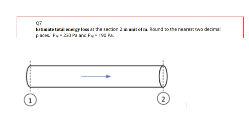 Solved Q7 Estimate total energy loss at the section 2 in | Chegg.com