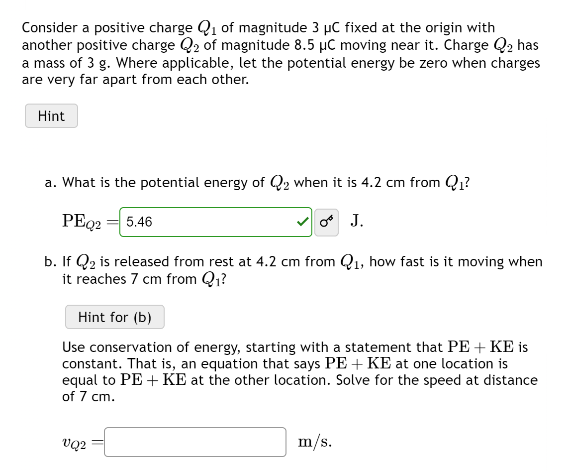 Solved Consider a positive charge Q1 of magnitude 3μC fixed | Chegg.com