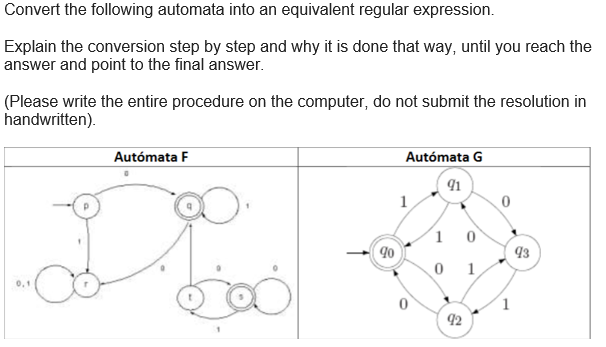 Solved Convert the following automata into an equivalent | Chegg.com