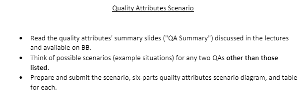 Solved - Read the quality attributes' summary slides ("QA | Chegg.com