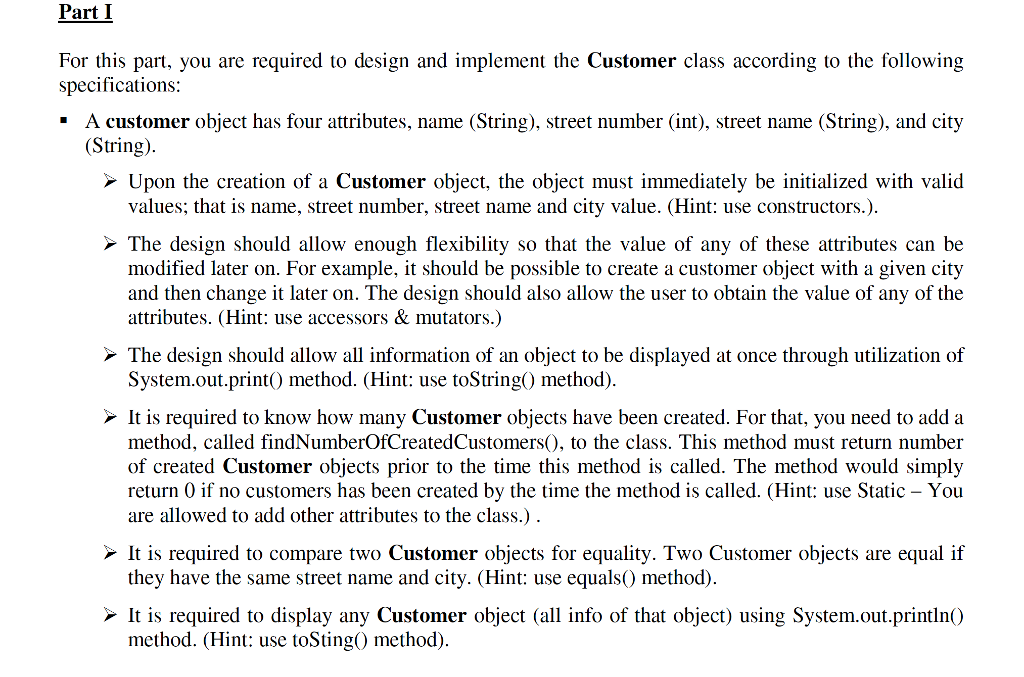Solved Part I For this part, you are required to design and | Chegg.com