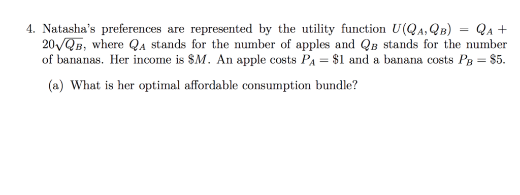 Solved 4. Natasha's preferences are represented by the | Chegg.com