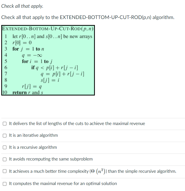 Solved Check all that apply. Check all that apply to the | Chegg.com