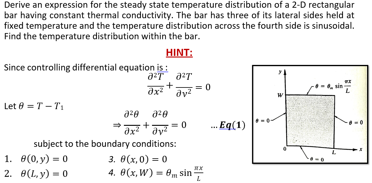 Solved Derive an expression for the steady state temperature | Chegg.com