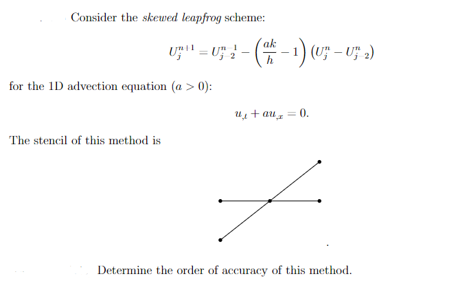 Solved Consider the skewed leapfrog scheme: | Chegg.com