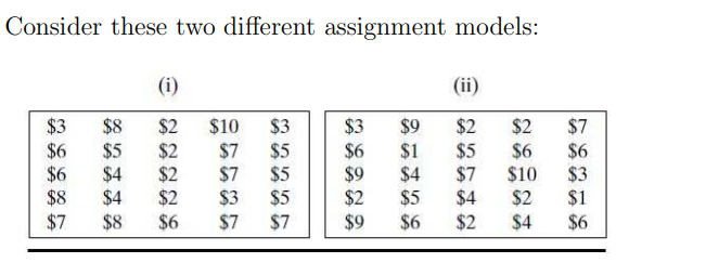 Solved For Table (i), do the following: (a). Solve by the | Chegg.com