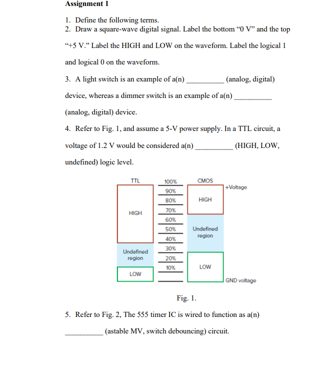 Solved 1. Define the following terms. 2. Draw a square-wave | Chegg.com