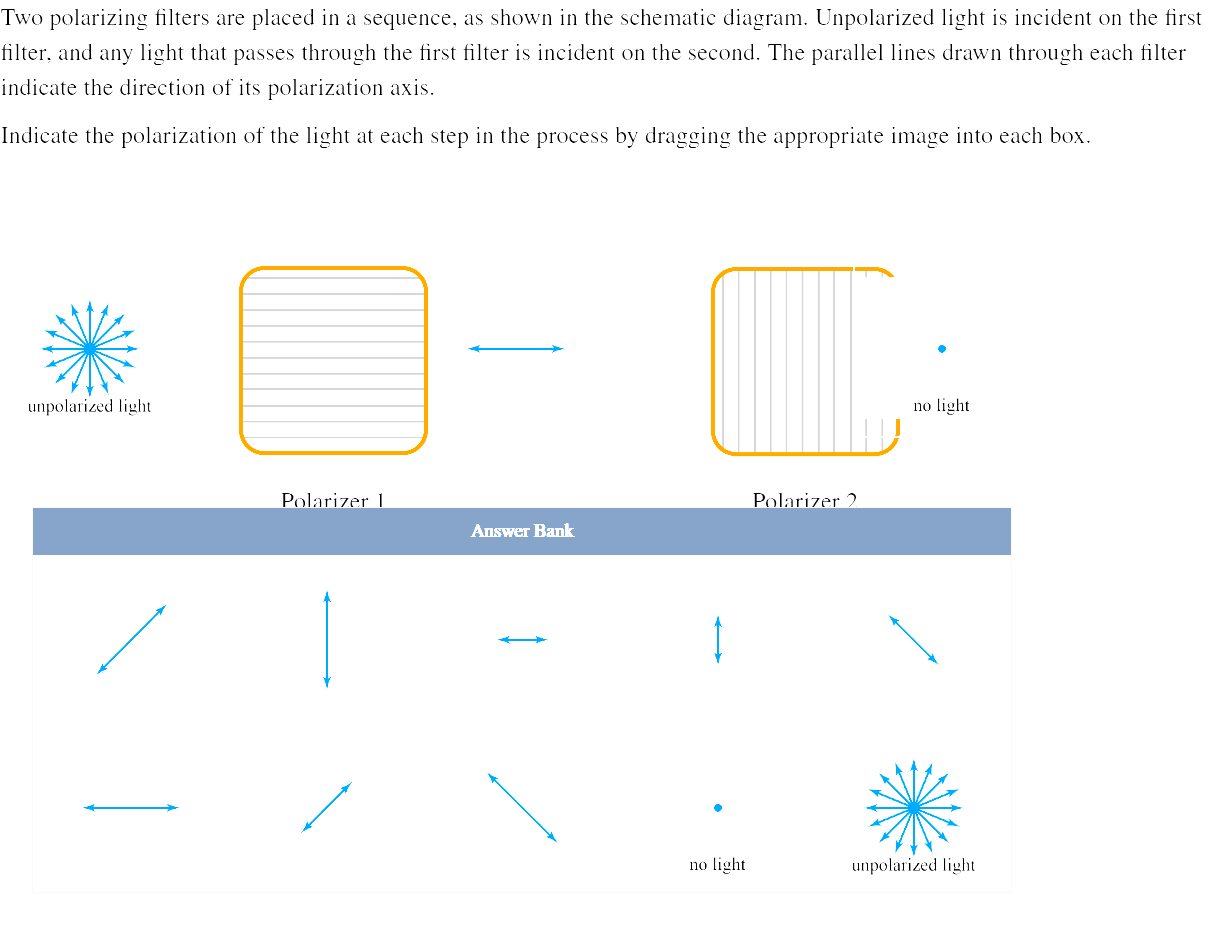 Solved Two polarizing filters are placed in a sequence, as | Chegg.com