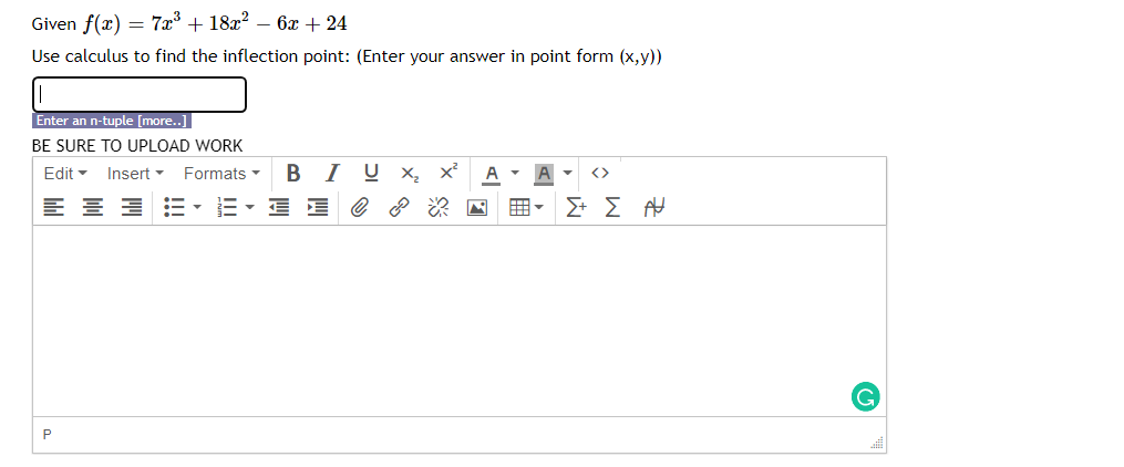 Solved Given f(x)=7x3+18x2−6x+24 Use calculus to find the | Chegg.com