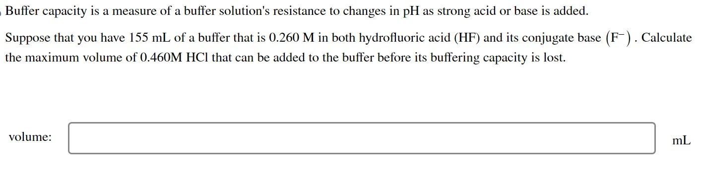 Solved Buffer capacity is a measure of a buffer solution's | Chegg.com