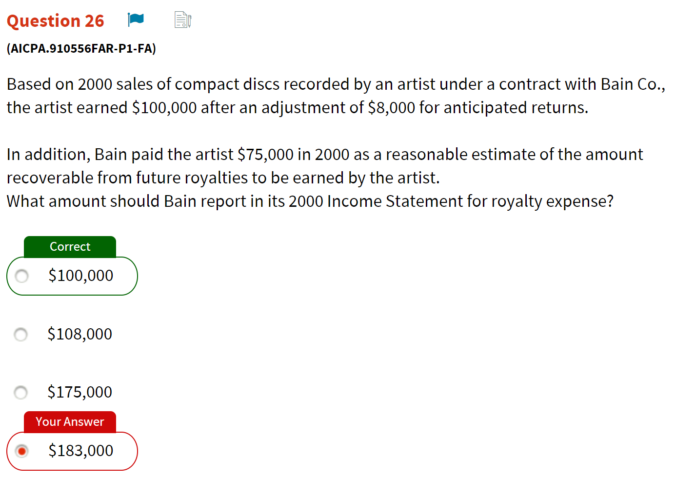 Solved Question 26 AICPA 910556FAR P1 FA Based On 2000 Chegg
