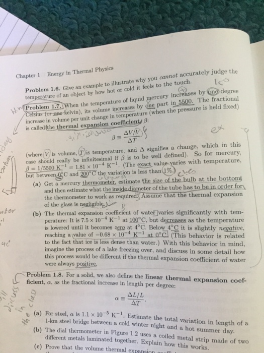 Solved Chapter 1 Energy in Thermal Physics J.rProblem 1.7 | Chegg.com